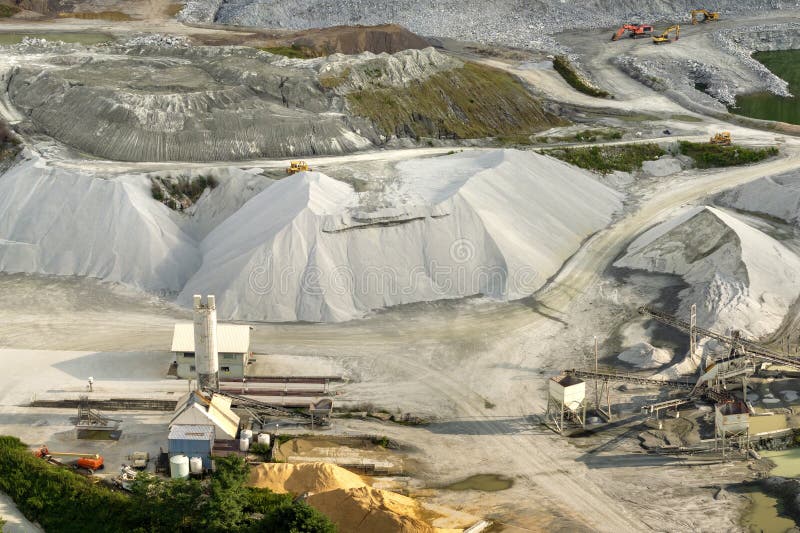 Sand Open-pit Mining Quarry with Processing Plant for Crushed Stone ...