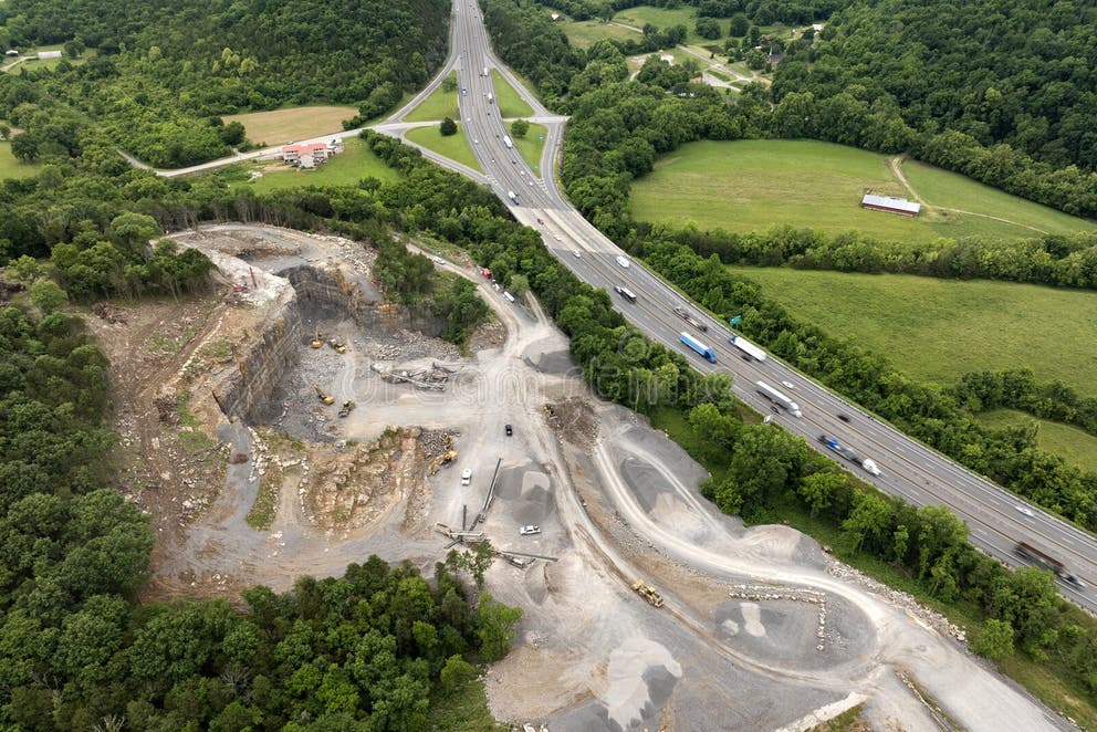 Sand Open-pit Mining Quarry with Processing Plant for Crushed Stone ...