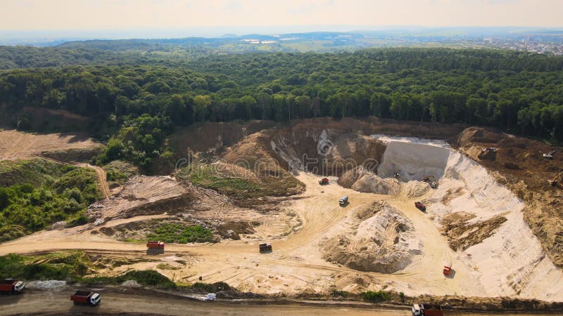 Sand Open-pit Mining Quarry with Processing Plant for Crushed Stone ...