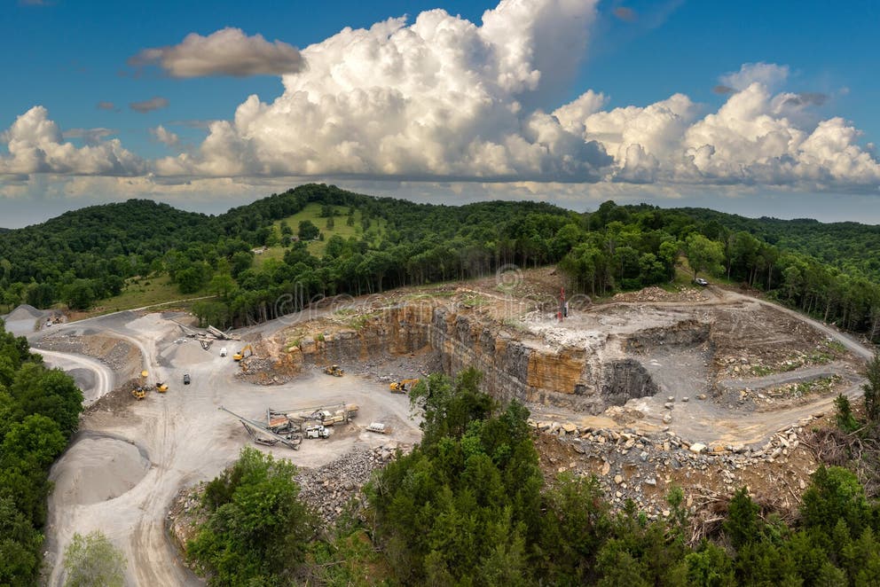 Sand Open-pit Mining Quarry with Processing Plant for Crushed Stone ...
