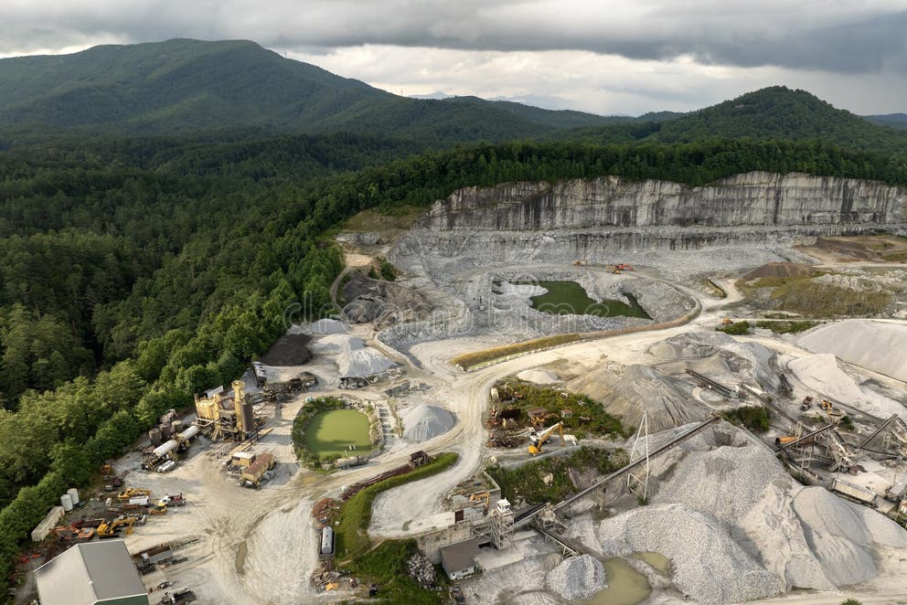 Sand Open-pit Mining Quarry with Processing Plant for Crushed Stone ...