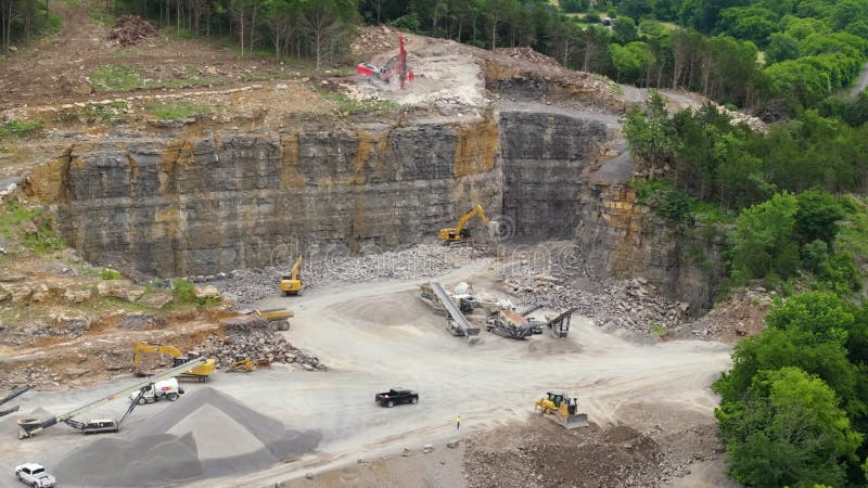 Sand Open-pit Mining Quarry with Processing Plant for Crushed Stone ...