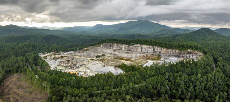 Sand Open-pit Mining Quarry with Processing Plant for Crushed Stone ...