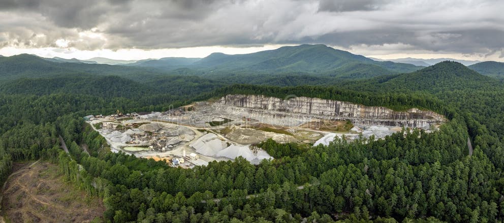 Sand Open-pit Mining Quarry with Processing Plant for Crushed Stone ...