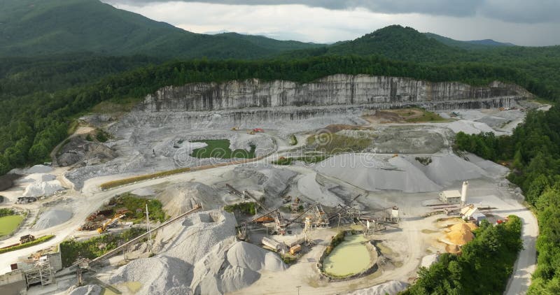 Sand Open-pit Mining Quarry with Processing Plant for Crushed Stone ...