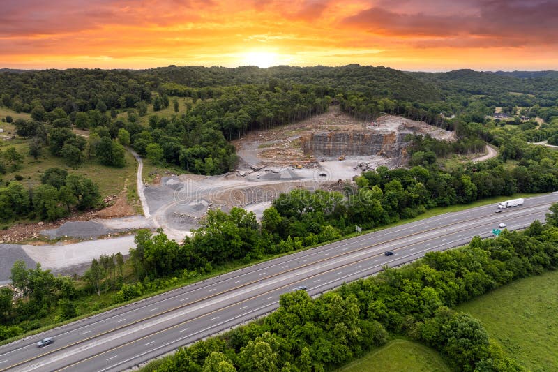 Sand Open-pit Mining Quarry with Processing Plant for Crushed Stone ...