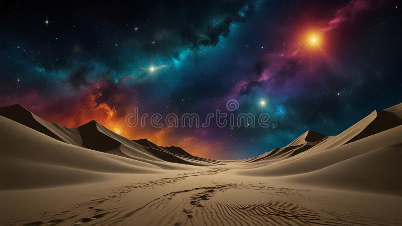 Sand Painting: a Celestial Scene, Featuring Stars, Galaxies, and Cosmic ...