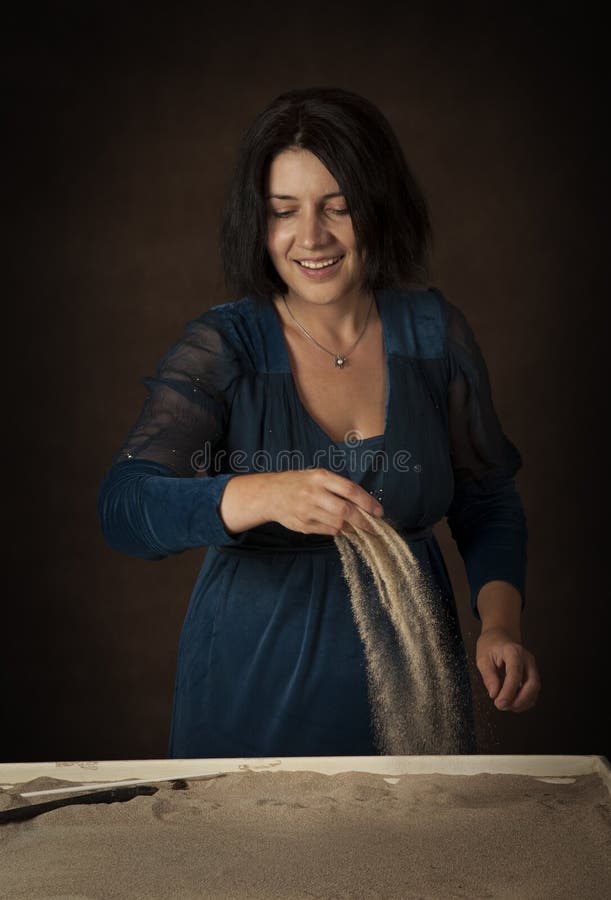 Sand painting stock image. Image of fantasy, brush, caucasian - 56598805