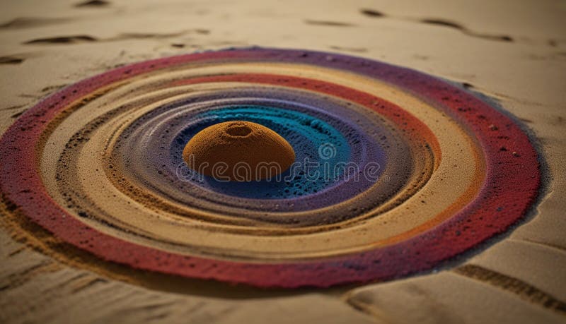 Sand Painting: a Modern Abstract Composition, Featuring Vibrant Colors ...