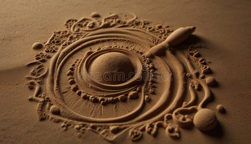 Sand Painting: a Still-life Composition, Featuring Intricate Patterns ...