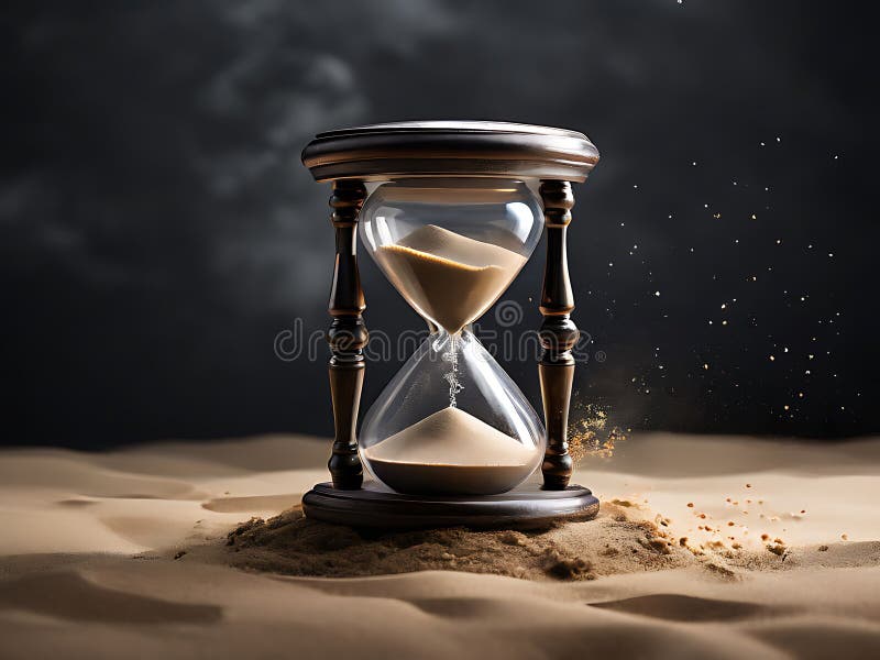 Sand Passing in Hourglass, Countdown Running Time, Deadline on Empty ...