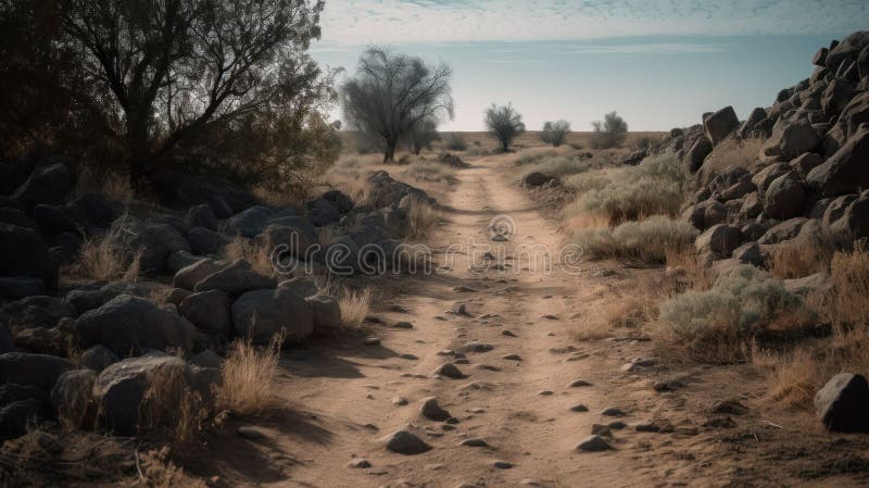 Sand path in arizona stock illustration. Illustration of mountain ...