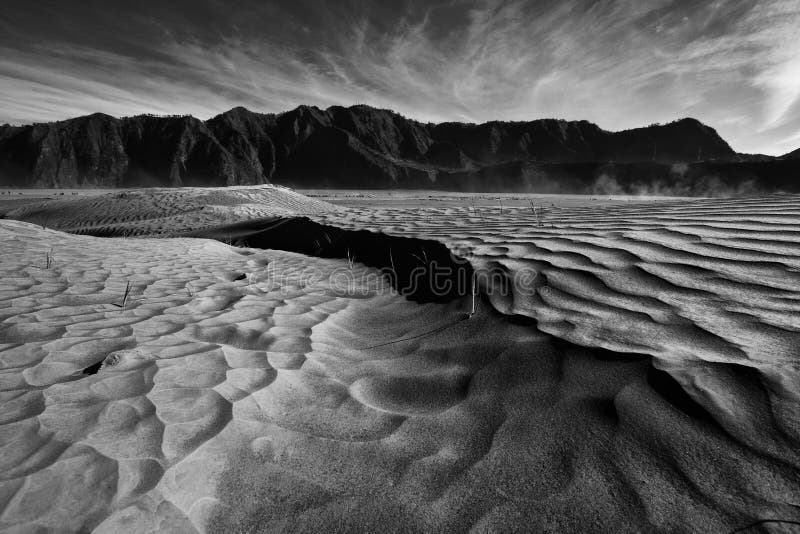 Sand Pattern of Volcano Mountain Bromo Stock Photo - Image of crater ...
