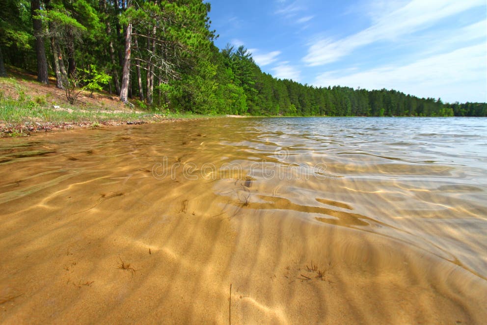 Sand Patterns in Wisconsin Lake Stock Photo - Image of calm, beautiful ...