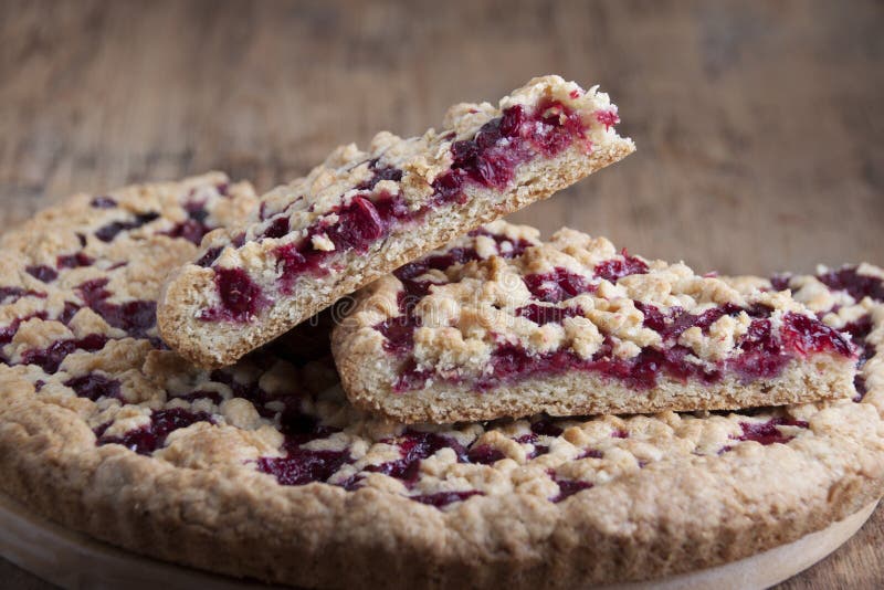 Sand pie with cranberries stock image. Image of table - 83692237