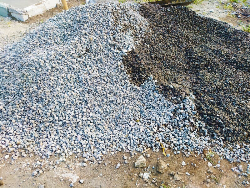 Sand is Piled Up for Use in Construction Stock Image - Image of gravel ...