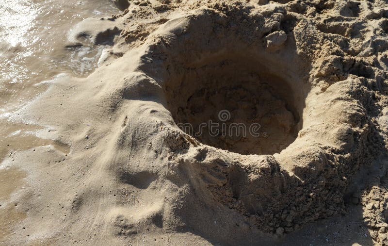 Sand Pit on the Beach Near the Sea Stock Image - Image of beach, bucket ...