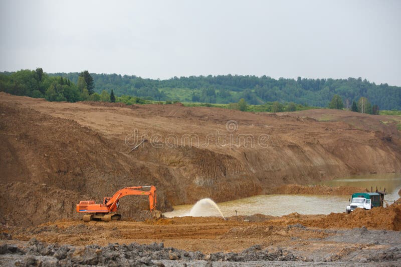 Sand Pit. Sand Special for Construction. Pit Full of Fine Sand and ...