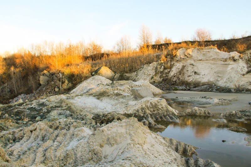 Sand Pit with Water in Quarry Stock Image - Image of beautiful, nature ...