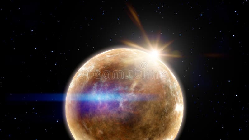 Sand Planet in Space with Stars Stock Illustration - Illustration of ...