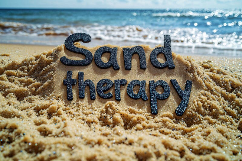 Sand Play Therapy Text Written on a Surface Stock Photo - Image of play ...
