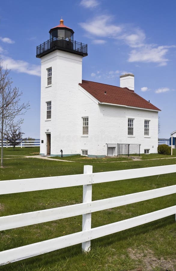 Sand Point Lighthouse Escanaba Michigan Little Bay De Noc Stock Image ...