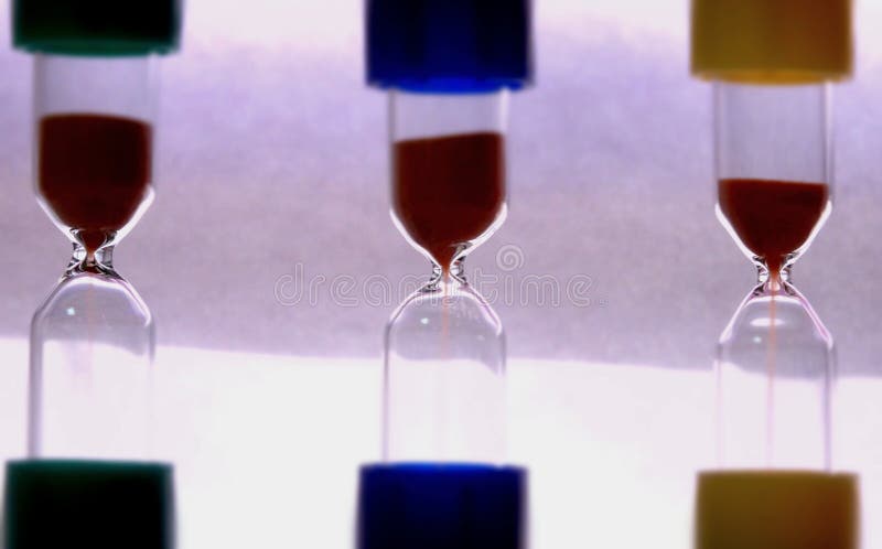 Sandglasses with Falling Sand Soft Focus Stock Image - Image of timing ...