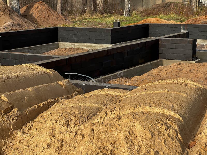 Sand Prepared for Covering the Foundations of a Single-family House ...