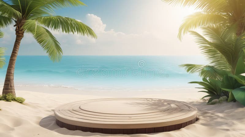 A Sand Product 3D Sea Display Platform Stock Illustration ...