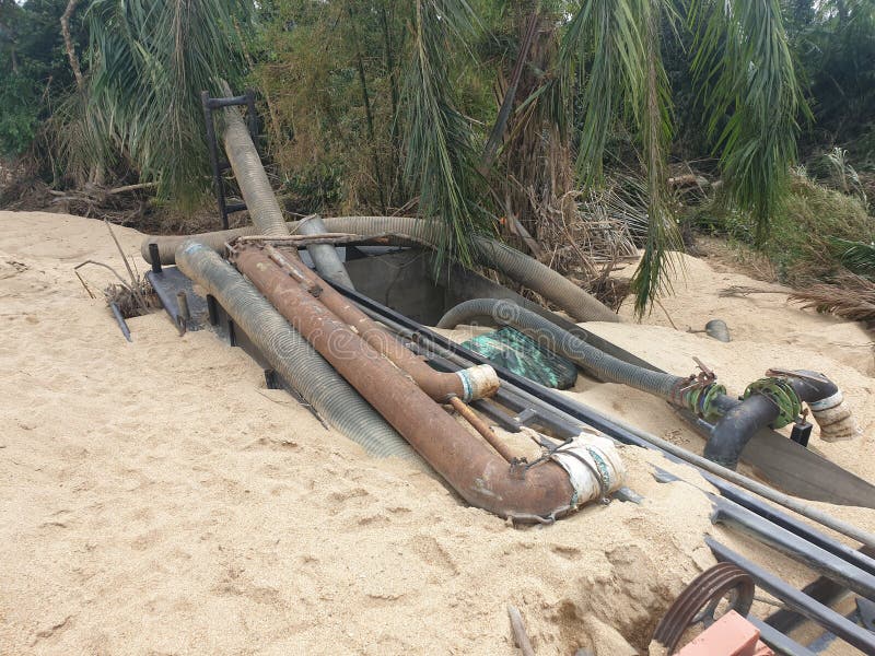 Sand Pump damage stock image. Image of watercraft, sand - 241358021