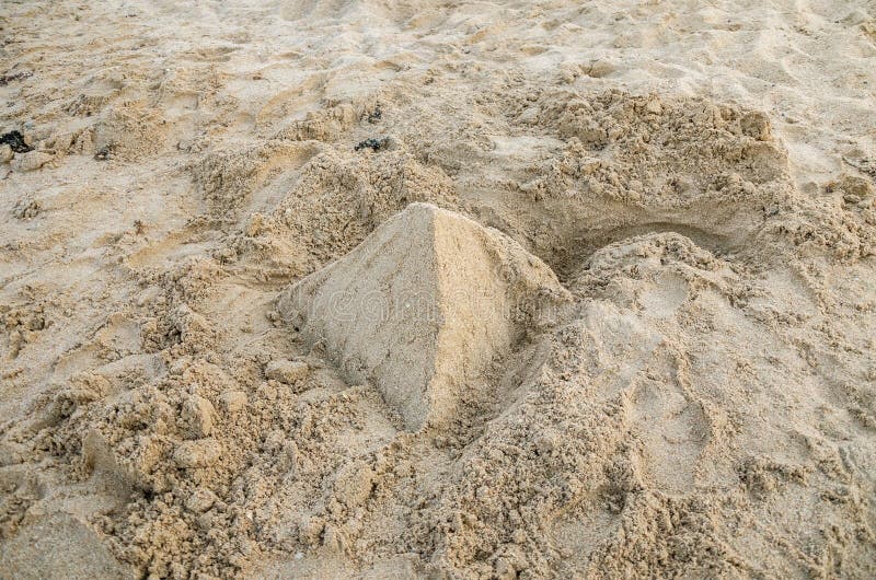Sand Pyramid Built on the Seashore Stock Image - Image of destination ...