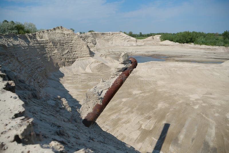 Sand Quarry with Hydraulic Fill Stock Photo - Image of levee, inwash ...
