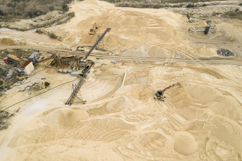 Sand Quarry, Industrial Extraction of Sand for Construction Industry ...