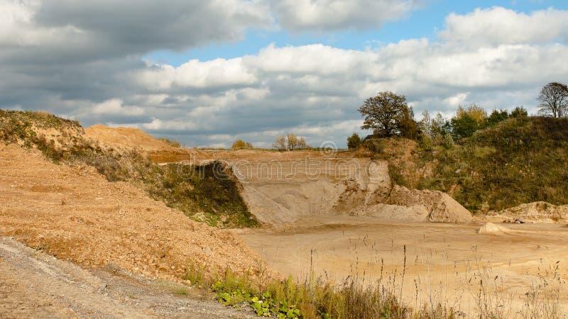 A Sand Quarry, in the Photo a Quarry Against a Background of Blue Sky ...