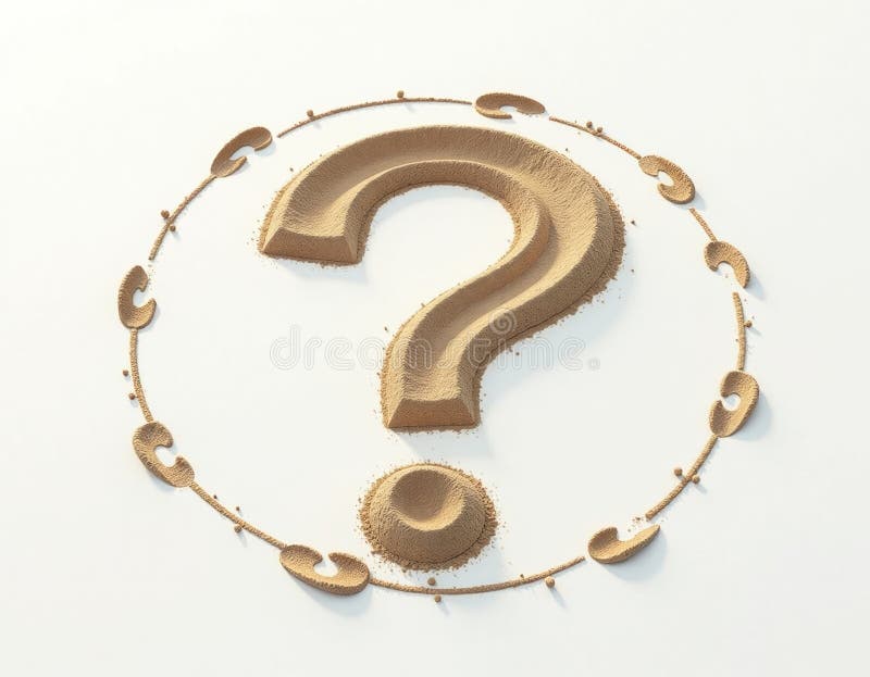 Sand Question Mark with Circular Question Marks Stock Illustration ...