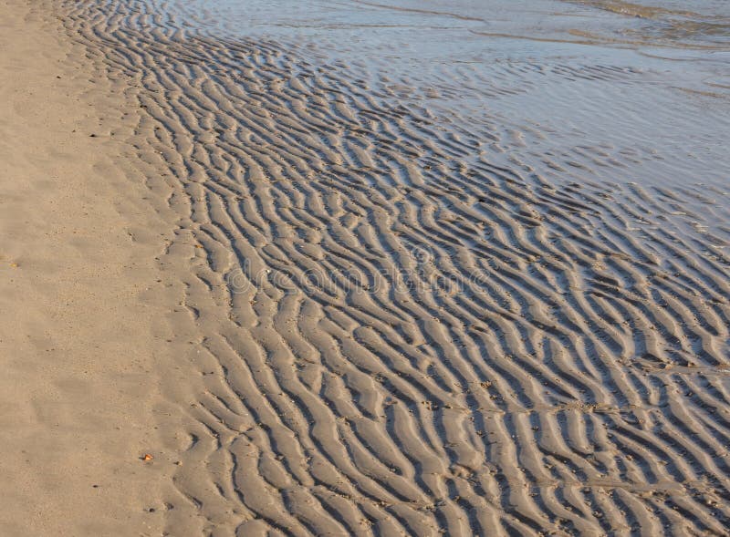 Sand Ripple Textured Pattern Background on the Shoreline Stock Image ...
