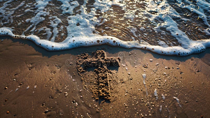 Sand Rises from the Ground in the Shape of a Cross Stock Image - Image ...