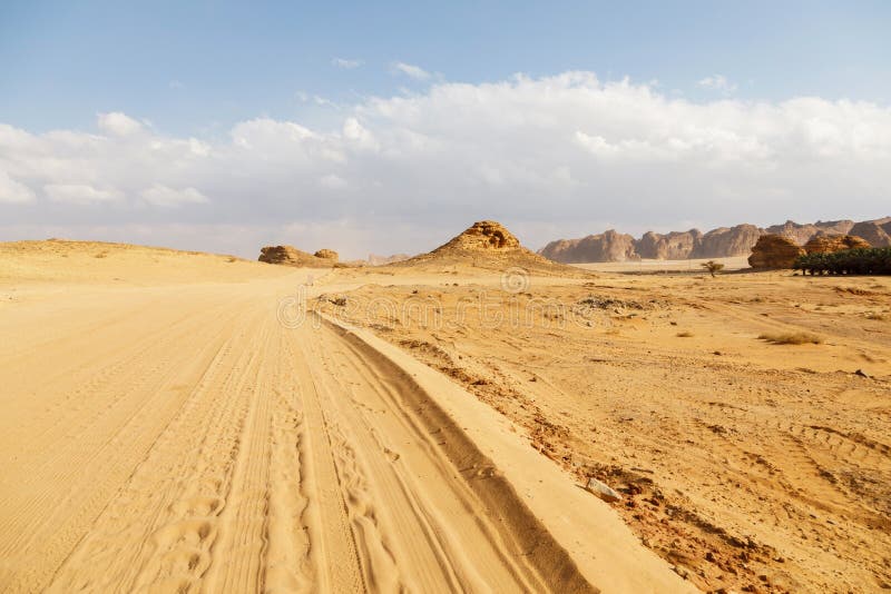 Red Sand Dunes Called Red Sands South of Riyadh. You Can See the Lanes ...