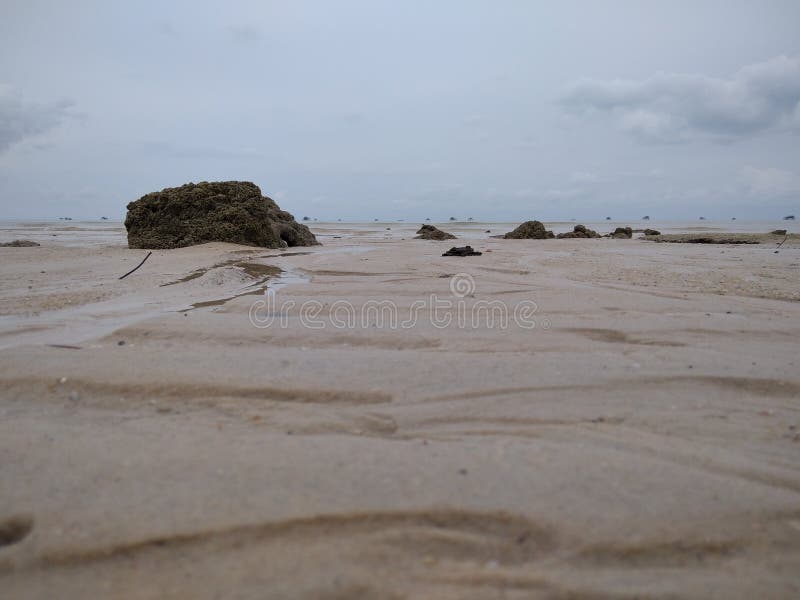 Sand and Rock in the Beach stock image. Image of pattern - 181998227