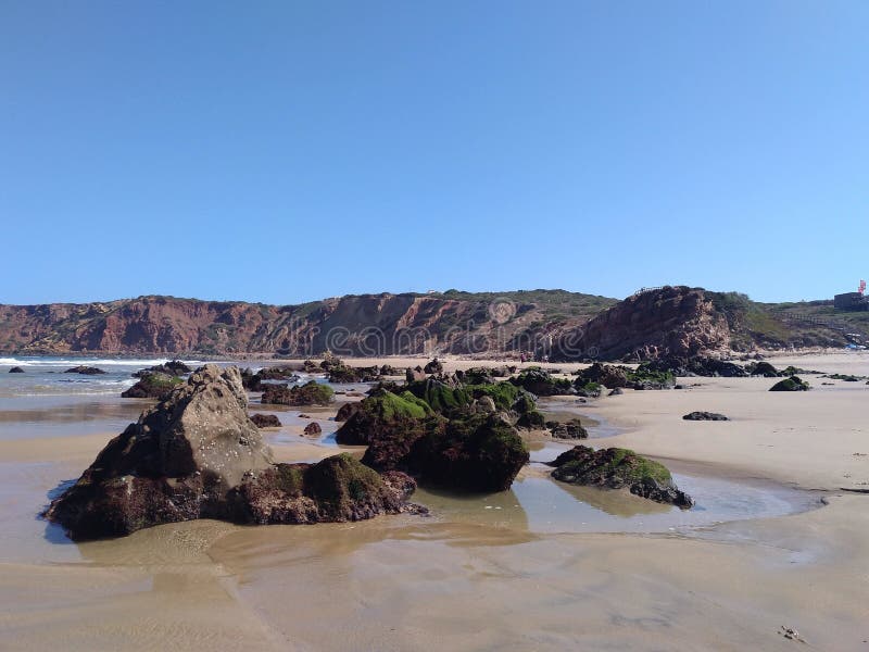 Sand and Rocks Up Close for a Background Shot of a Beach Stock Photo ...