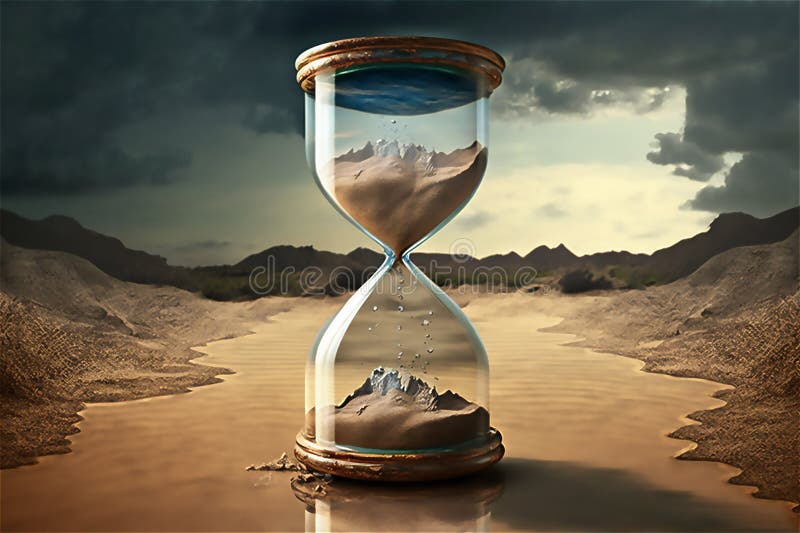 Sand Running through Hourglass Clock, Flowing Away. Deadline Concept ...