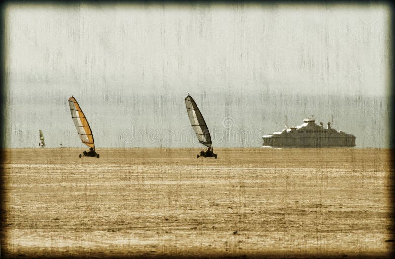 Sand sailing postcard stock photo. Image of sand, ocean - 33790932