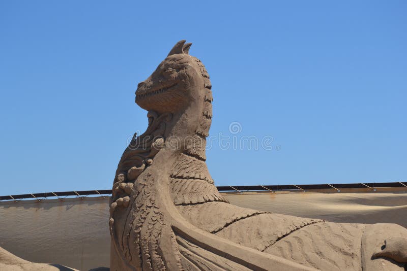 Sand Sculpture Depicting Viking Ship Editorial Photography - Image of ...