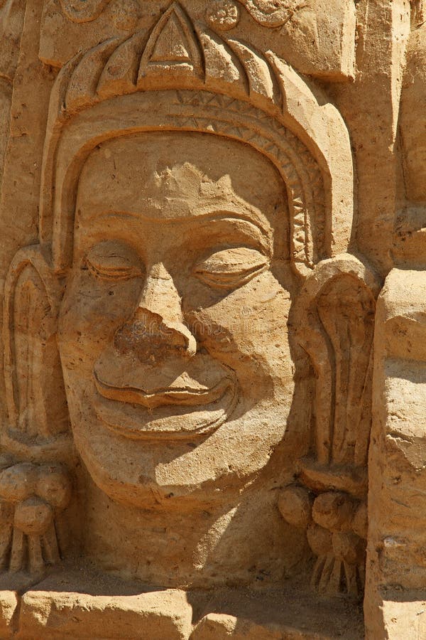 Sand sculpture man face stock image. Image of ethnic - 98110005