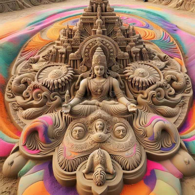 Sand Sculptures Layered with Different Colored Sands Forming Int Stock ...
