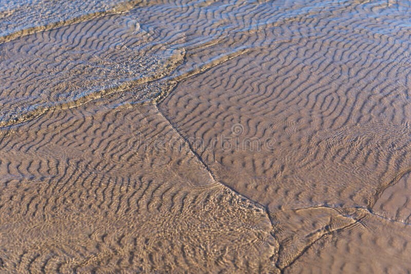 Sand on the Sea, Shallow Water and Waves of Baltic Sea Stock Image ...
