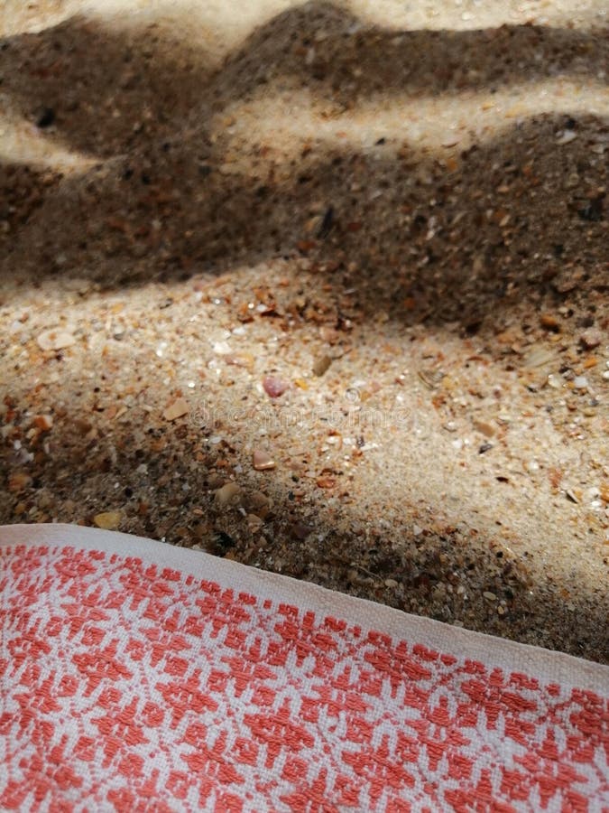 Sand in the Shade and a Piece of Cloth Stock Image - Image of wallpaper ...