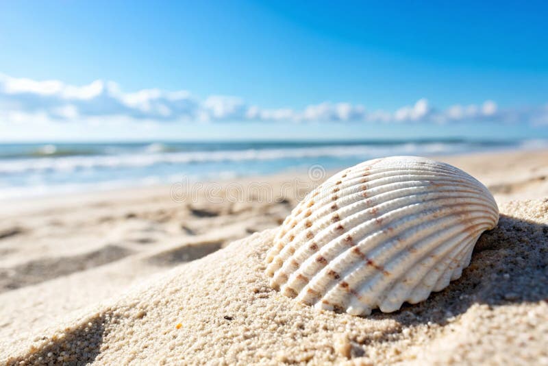 Sand and Shell. Shell on Sandy Background. Summer Beach Concept with ...