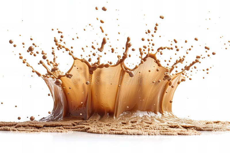 Sand Splash in the Air Isolated on White Background, Flat Lay Stock ...