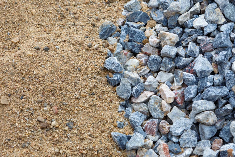 Sand and Stone for Construction Work Stock Image - Image of material ...